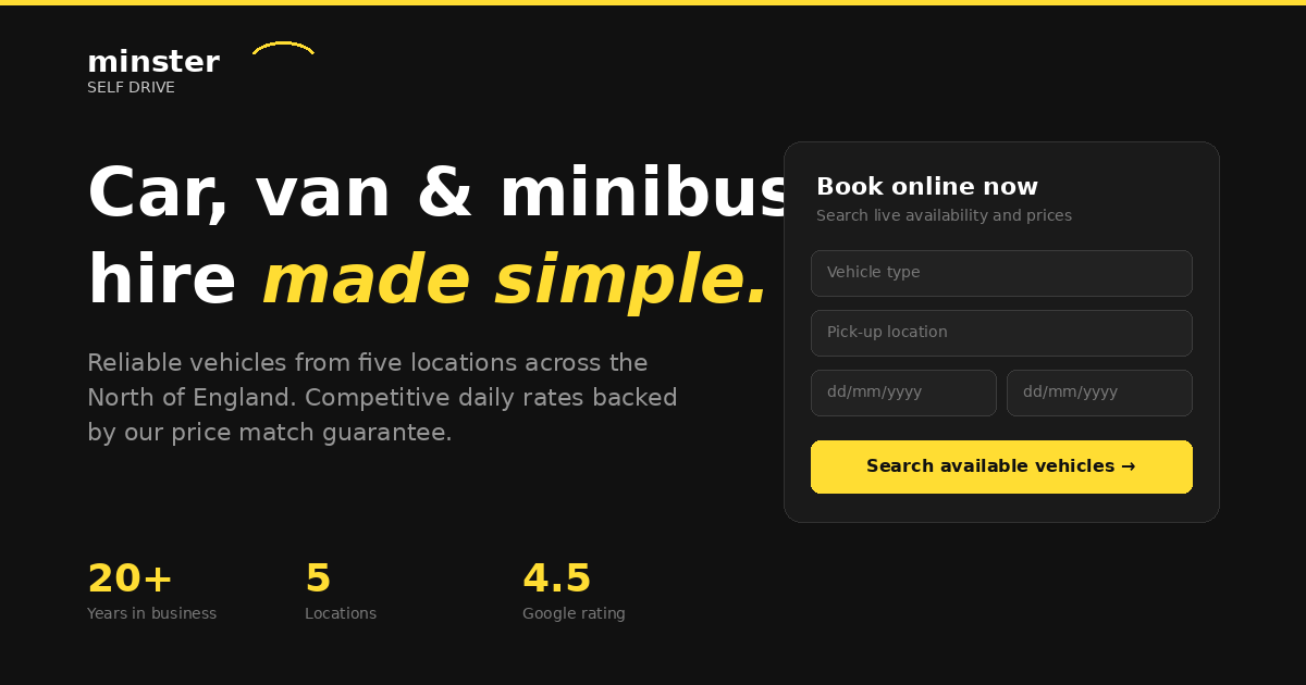 Car & Van Hire Wakefield | Minster Self Drive